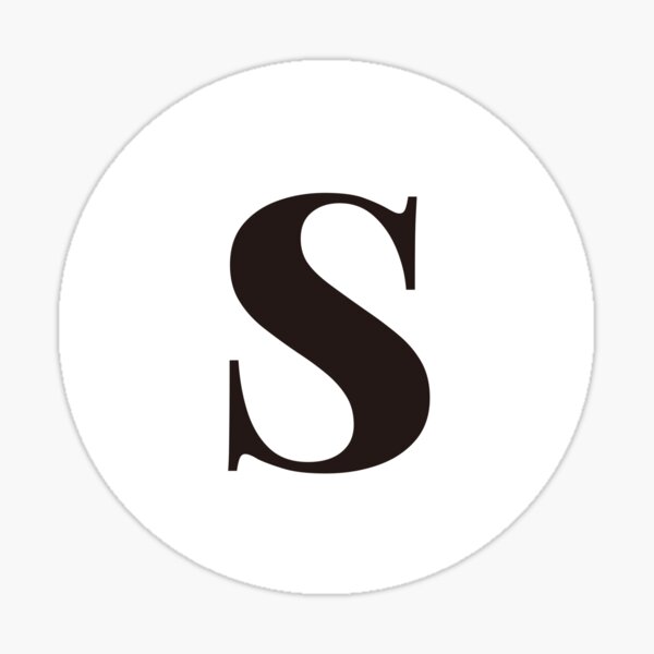 "Minimal White Circle - Black Letter S" Sticker by TakeAJoy | Redbubble