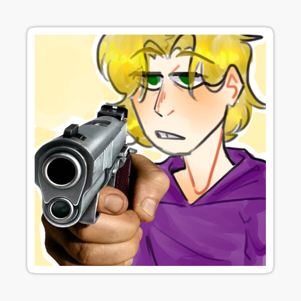 "pointing gun meme" Sticker for Sale by honey-alex | Redbubble