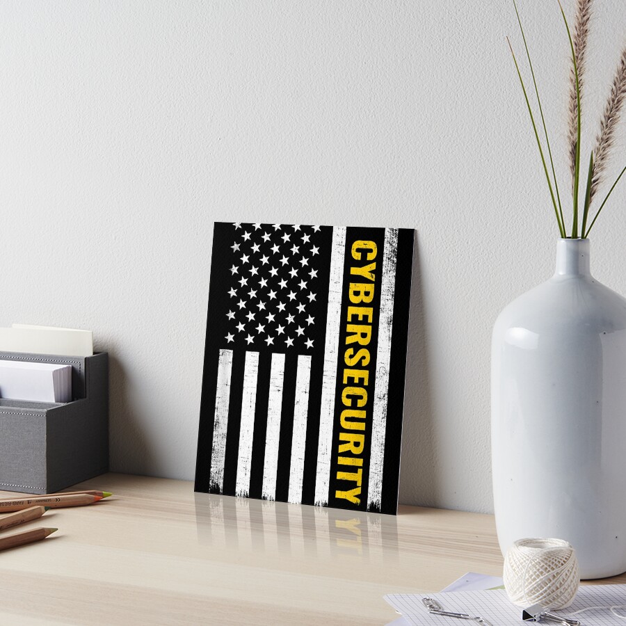 "Cybersecurity American Flag, cyber security" Art Board Print by ...