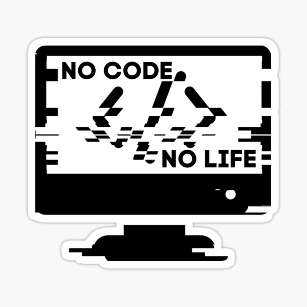 "NO CODE NO LIFE" Sticker for Sale by MiniAll | Redbubble
