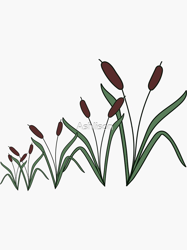"Cattails Pattern" Sticker for Sale by Ashlison | Redbubble