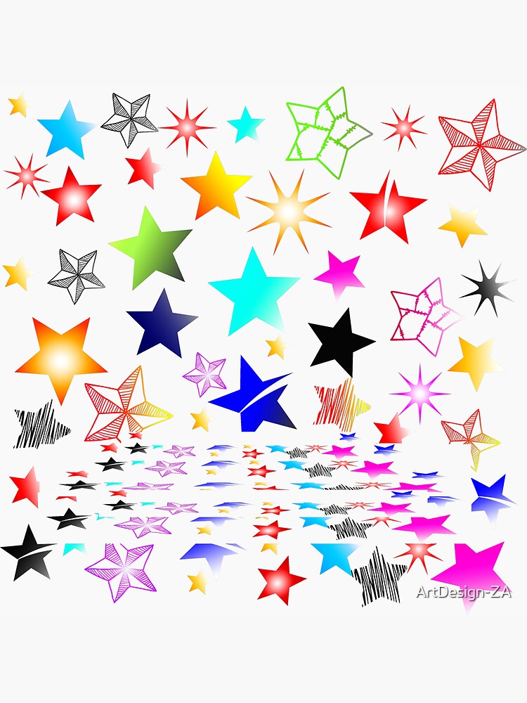 "Bright colorful Stars graphics" Sticker for Sale by T-ArtDesign ...