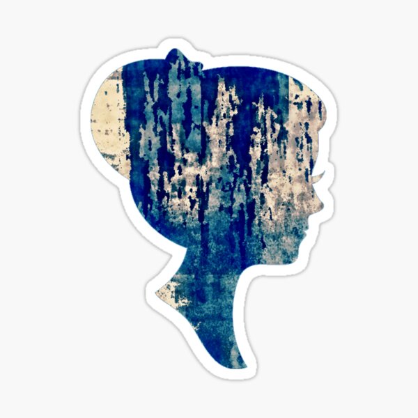 "female profile." Sticker by nikbrit | Redbubble