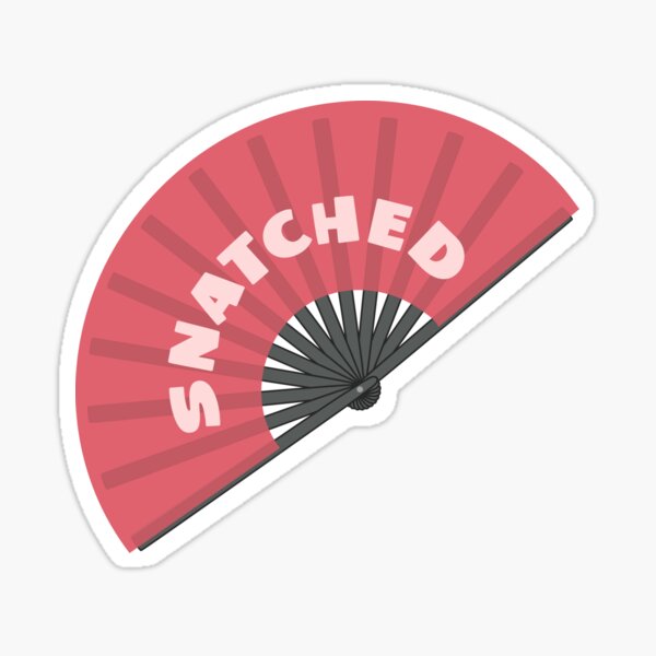 "Funny Red SNATCHED Hand Fan" Sticker for Sale by Gay-Koala | Redbubble