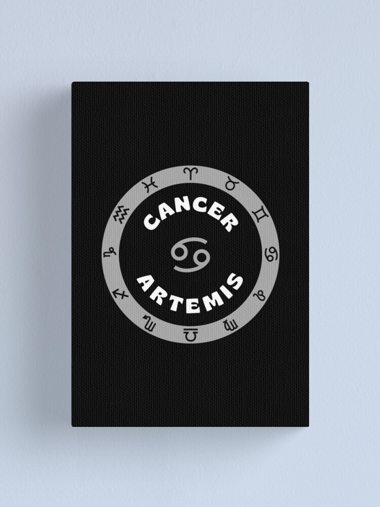 "Cancer Zodiac Symbol Greek Mythology Goddess Artemis Horoscope" Canvas ...