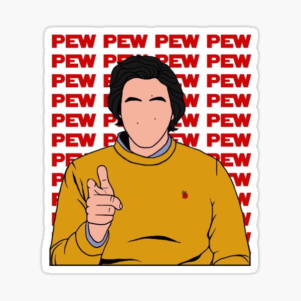 "PEW PEW PEW" Sticker by MutantCreations | Redbubble