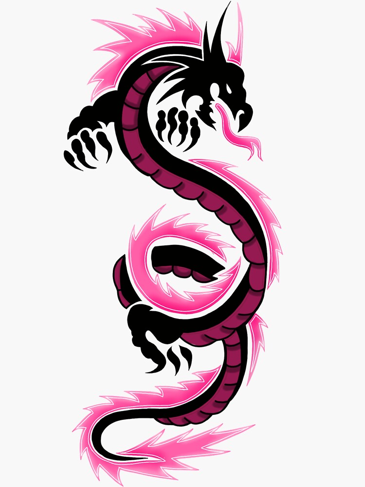 "Pink Dragon" Sticker for Sale by mianguyen19 | Redbubble