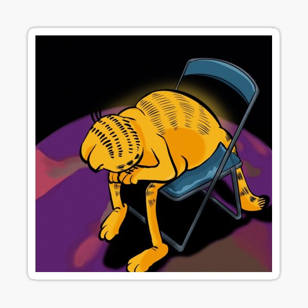 "Evangelion depressed Garfield " Sticker for Sale by BezzyStore | Redbubble