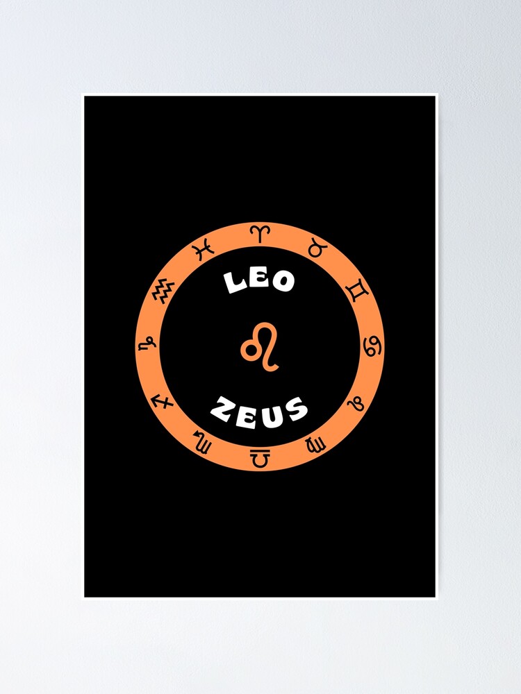 "Leo Zodiac Symbol Greek Mythology God Zeus Horoscope" Poster for Sale ...