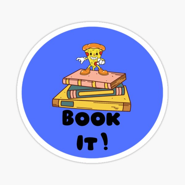"Book it pizza: funny pizza." Sticker for Sale by asmaa01140 | Redbubble