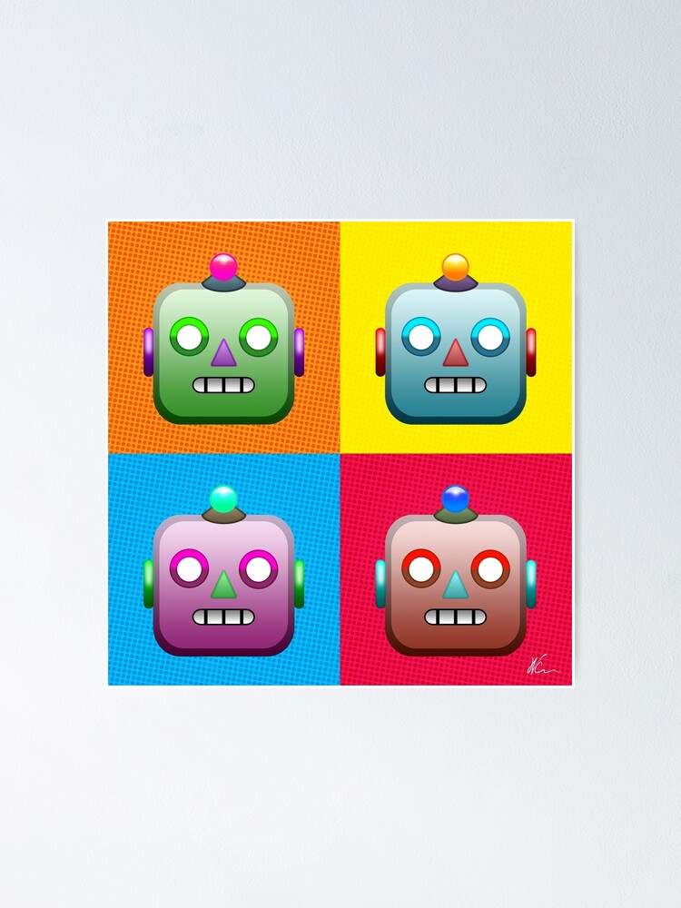 "Robot Emoji Pop Art" Poster for Sale by williamcuccio | Redbubble