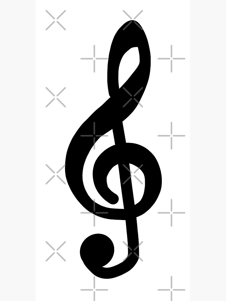 "Simple Black Treble Clef on White" Poster for Sale by Rocket-To-Pluto ...