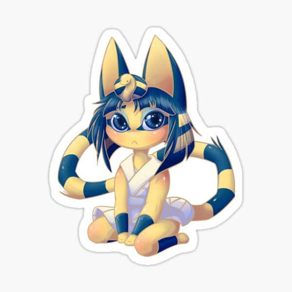 "Shy Kitty Ankha " Sticker by BalkisBoutique | Redbubble