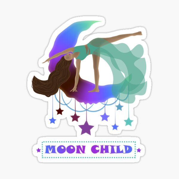 "Moon Child- Yoga Pose !!" Sticker for Sale by awe-ten-thick | Redbubble