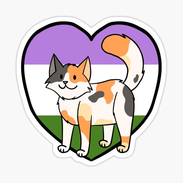 "LGBTQ Genderqueer Pride Calico Cat" Sticker for Sale by Ambercat993 ...