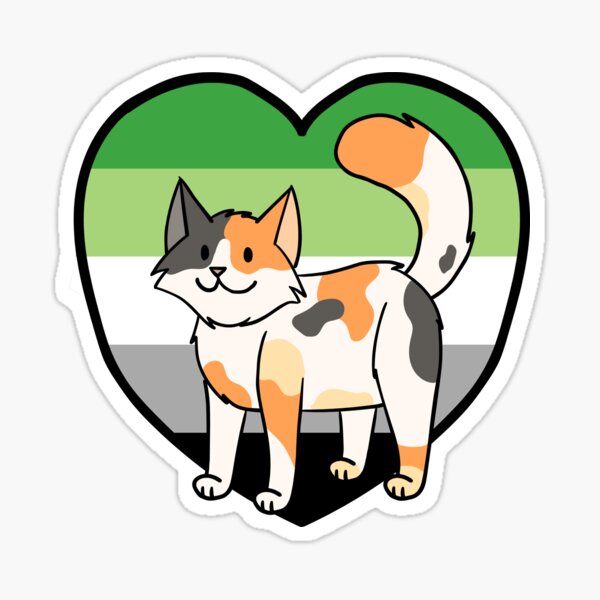 "LGBTQ Aromantic Pride Calico Cat" Sticker for Sale by Ambercat993 ...