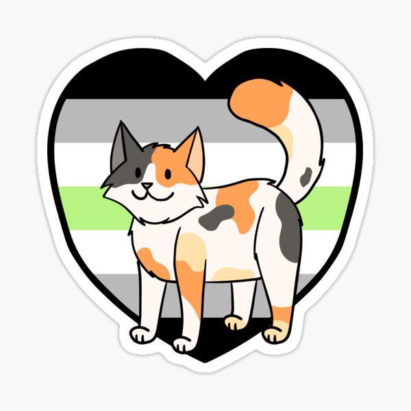 "LGBTQ Agender Pride Calico Cat" Sticker by Ambercat993 | Redbubble