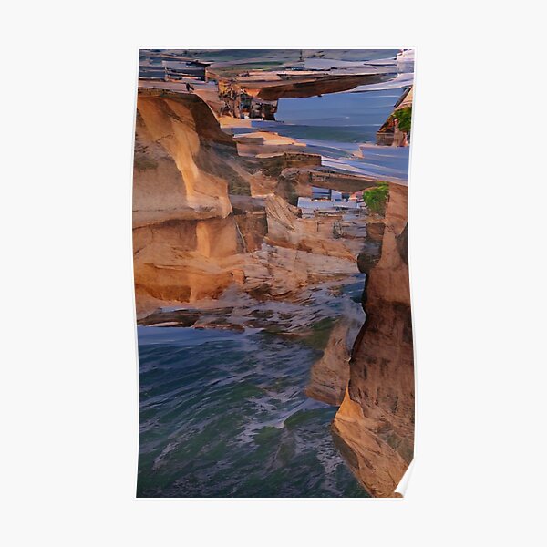 "Sunset cliffs HD style Art" Poster for Sale by NeuralProd | Redbubble