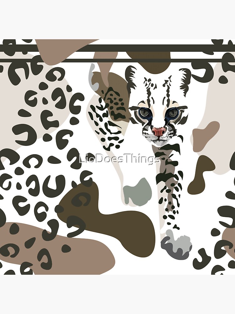 "MINIMAL OCELOT PATTERN" Sticker by LioDoesThings | Redbubble