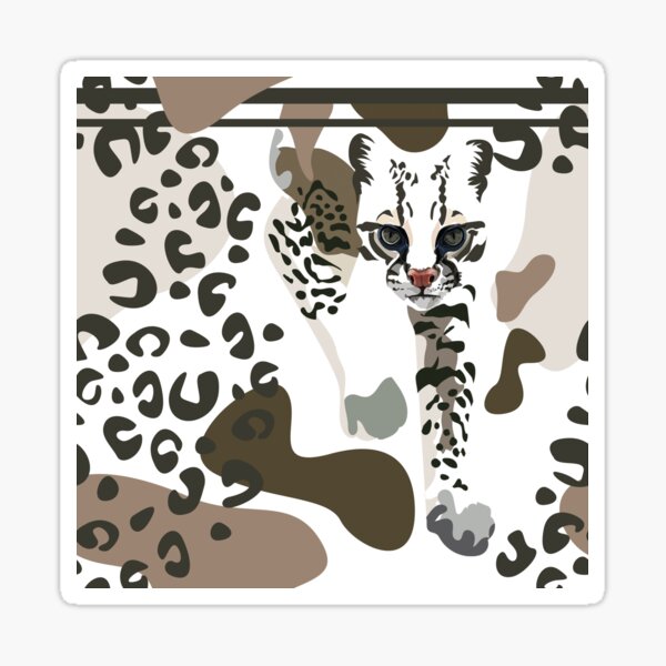 "MINIMAL OCELOT PATTERN" Sticker by LioDoesThings | Redbubble