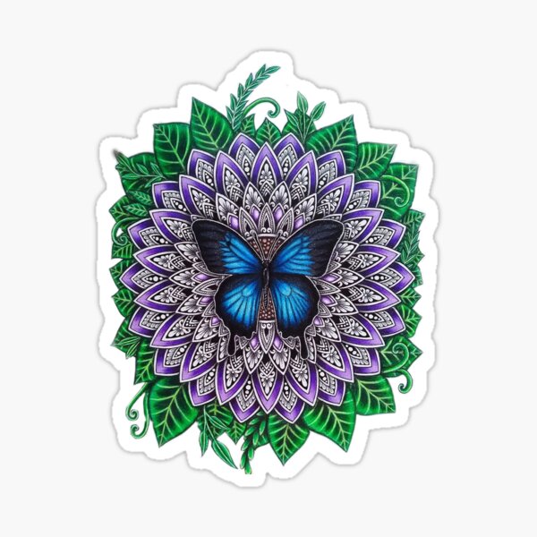 "Butterfly Flower tree" Sticker for Sale by Deepstax | Redbubble