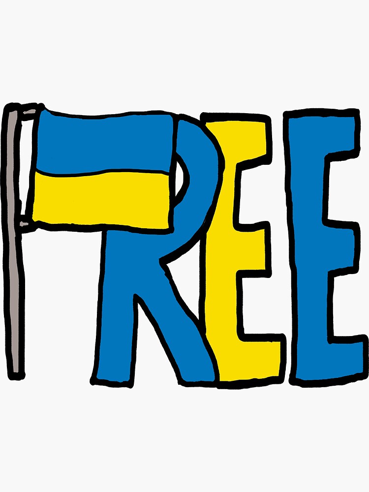 "Free Ukraine" Sticker for Sale by Mark-Ewbie | Redbubble