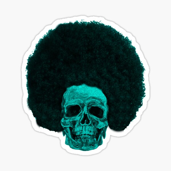 "groovy afro skull brook pirate one piece graphic shirt" Sticker for ...