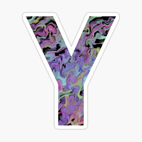 "Letter Y Sticker; Acrylic Pour Effect Pattern Sticker" Sticker by ...