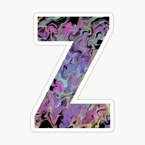 "Letter Z Sticker; Acrylic pour Effect Pattern Sticker" Sticker for ...