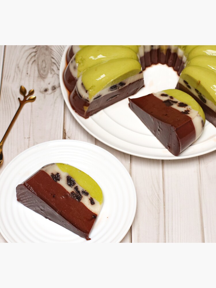 Pegatina «slice puding revela bonitos colores de tres capas» de ...