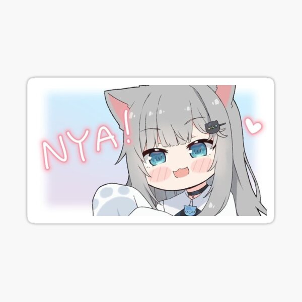 "NYA! || Nachoneko" Sticker for Sale by AszaAri | Redbubble