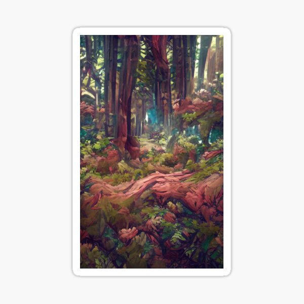 "Forest Provenance style Art" Sticker for Sale by NeuralProd | Redbubble