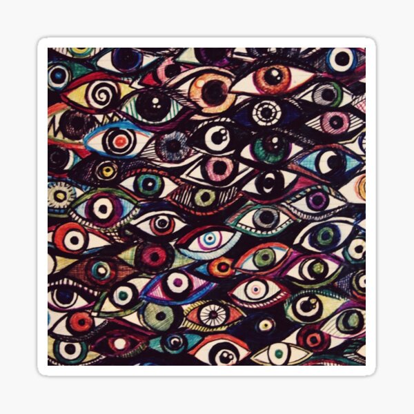 "Eyes illustration" Sticker for Sale by OldArtVintage | Redbubble