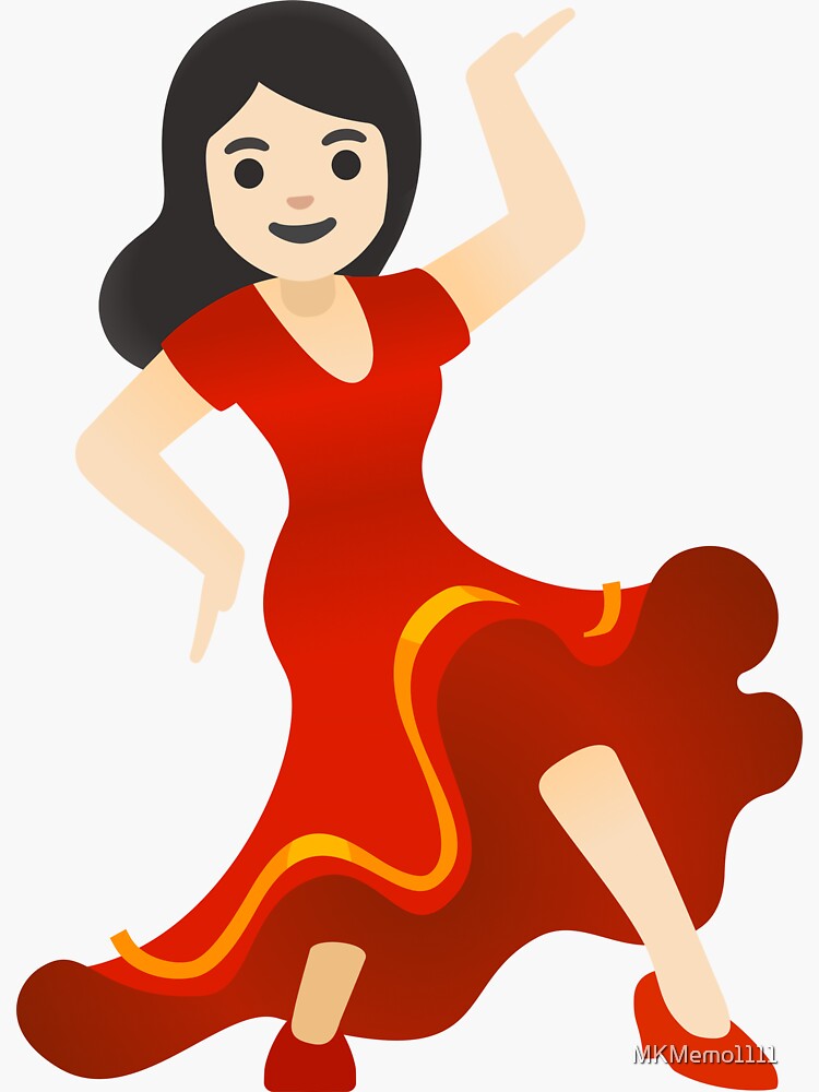 " Woman Dancing Emoji Red Dress Woman" Sticker for Sale by MKMemo1111 ...