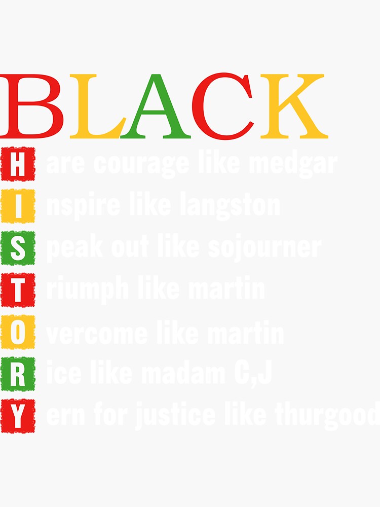 "Black History Acrostic Black history month" Sticker for Sale by ...