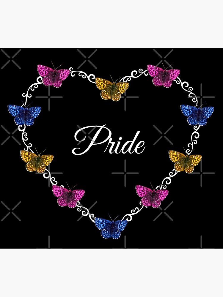 "Pan Pride Butterflies Heart" Poster for Sale by Feyart | Redbubble