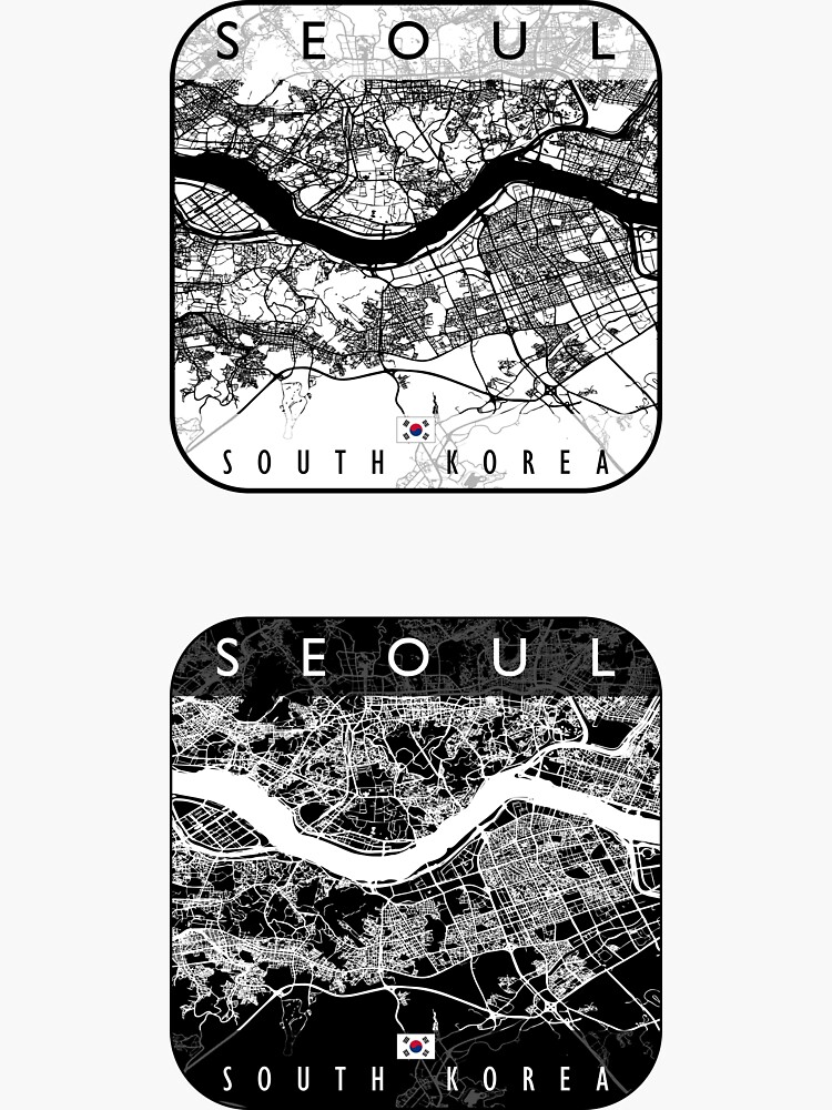 "SEOUL MAP SOUTH KOREA Sticker Pack" Sticker for Sale by hatimelhag ...