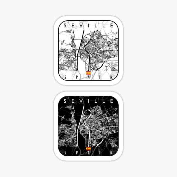 "SEVILLE MAP SPAIN Sticker Pack" Sticker for Sale by hatimelhag | Redbubble