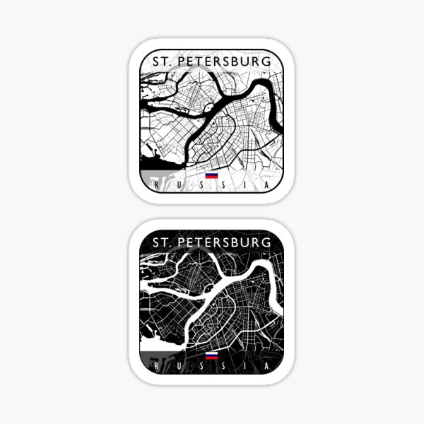 "ST. PETERSBURG MAP RUSSIA Sticker Pack" Sticker for Sale by hatimelhag ...