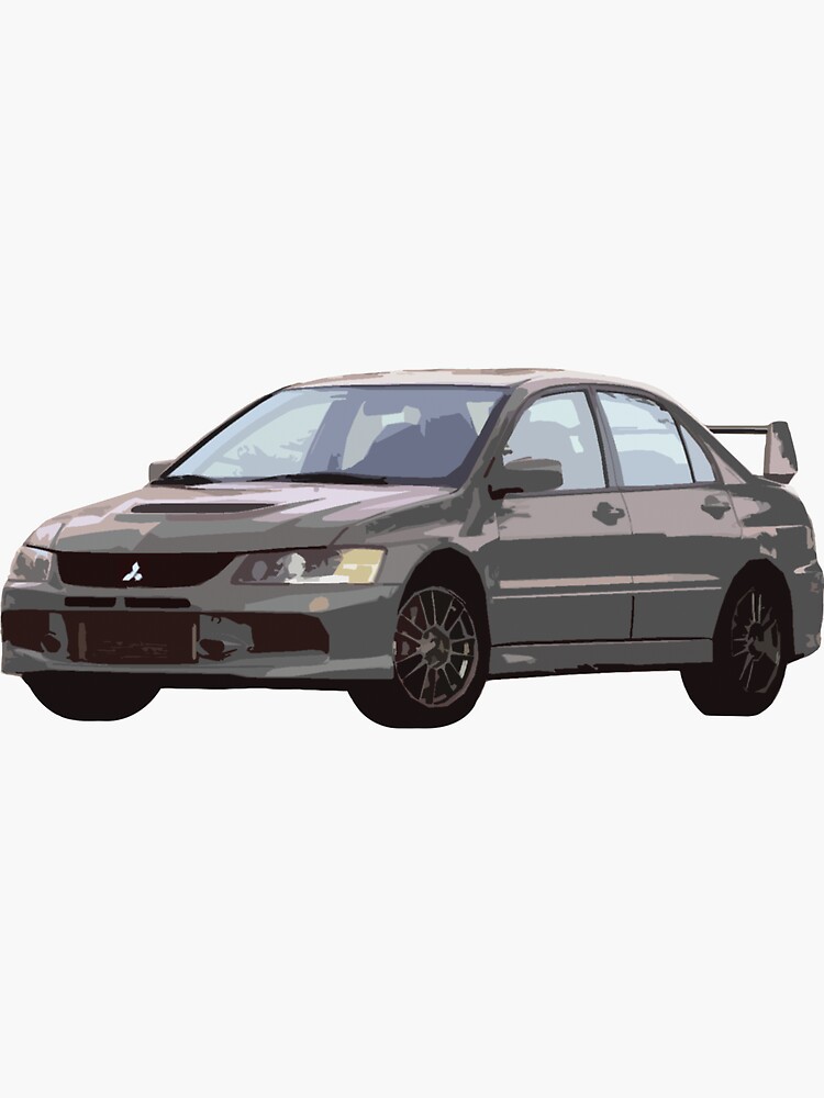 "Mitsubishi Lancer Evolution IX Grey" Sticker for Sale by charsville ...