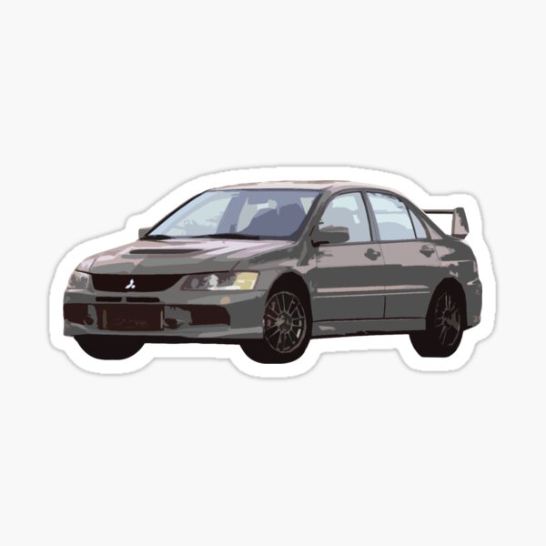 "Mitsubishi Lancer Evolution IX Grey" Sticker for Sale by charsville ...