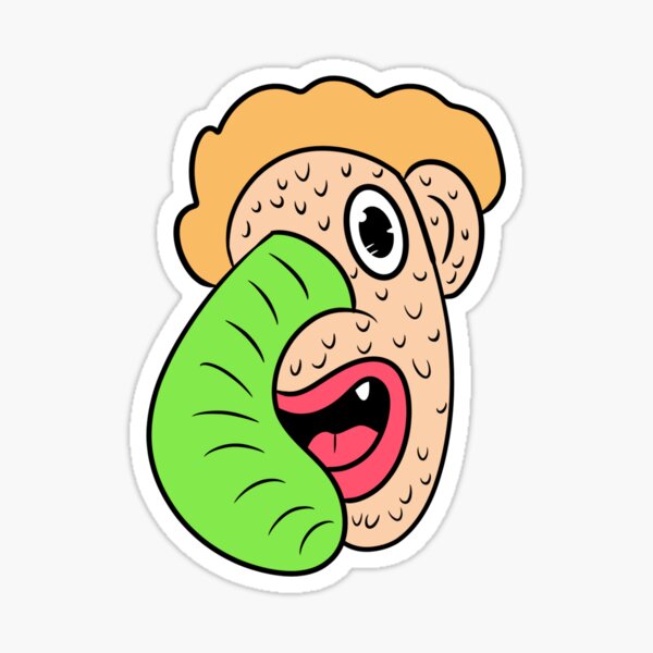"Doodle Monster Big Nose" Sticker by Rafauzi | Redbubble