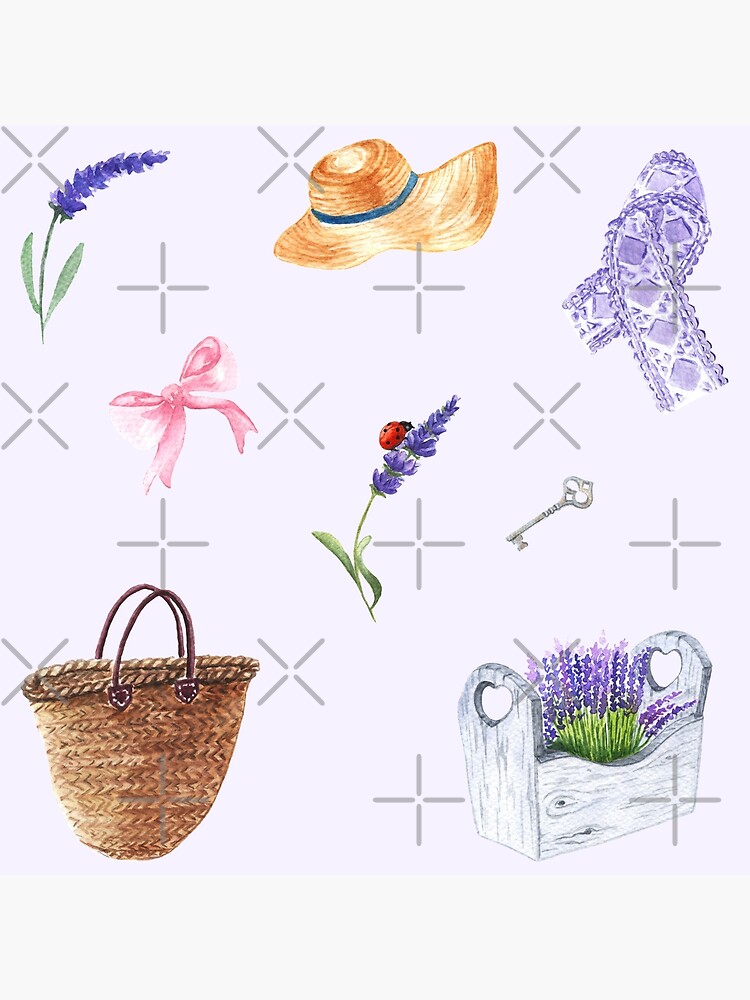 "Watercolor Lavender Pack, Cottagecore Farm Aesthetic" Poster by ...