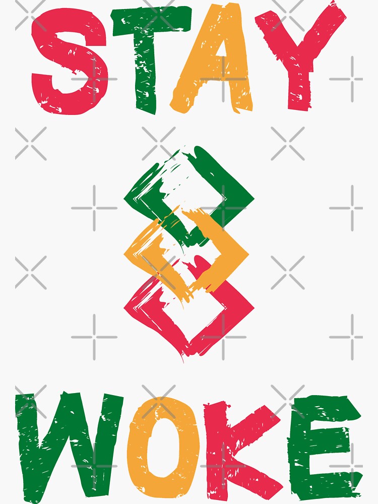 "Stay Woke With African Colors - Black History Month" Sticker for Sale ...