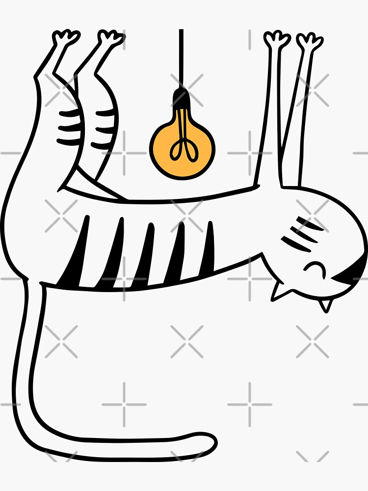 "cat on the ceiling" Sticker by SolArt88 | Redbubble