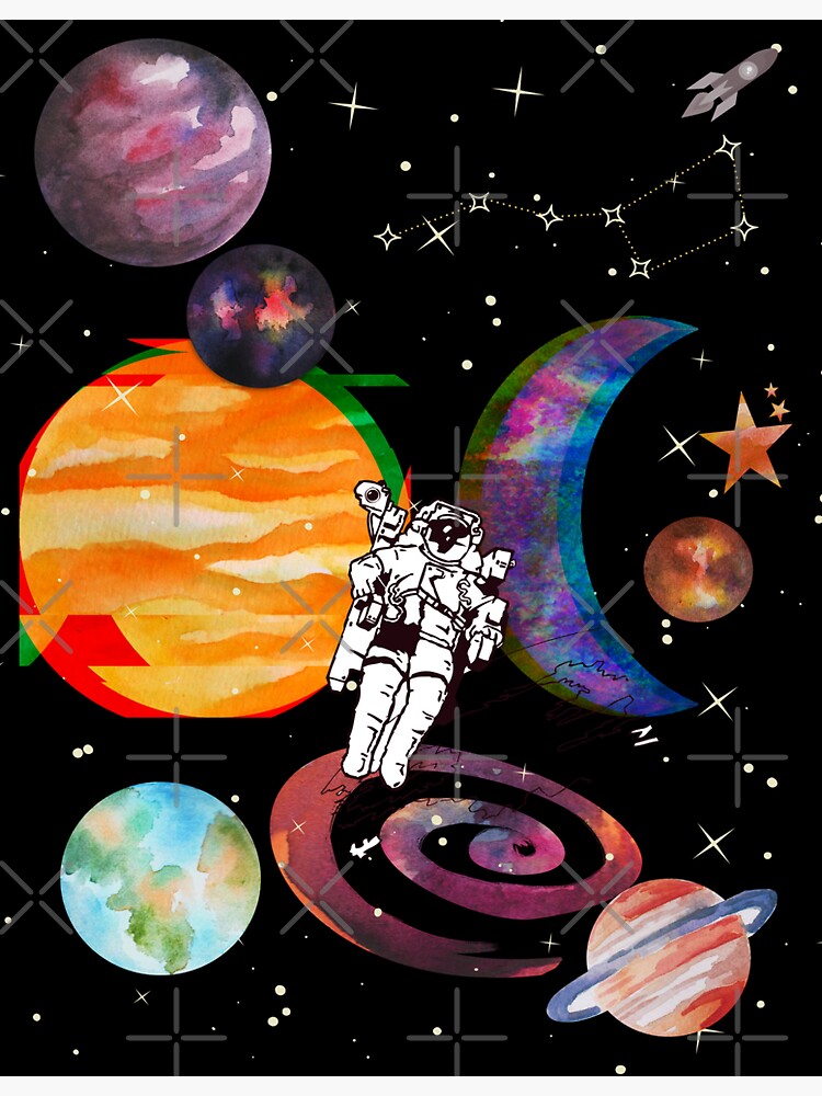 "Trip to Space - Astronaut Floating through Abstract Universe - Trippy ...