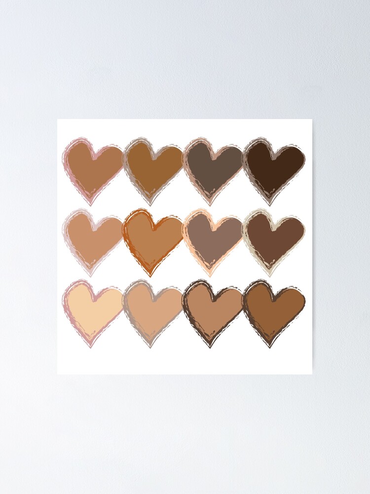 "skin color hearts" Poster for Sale by ZaraPrint | Redbubble