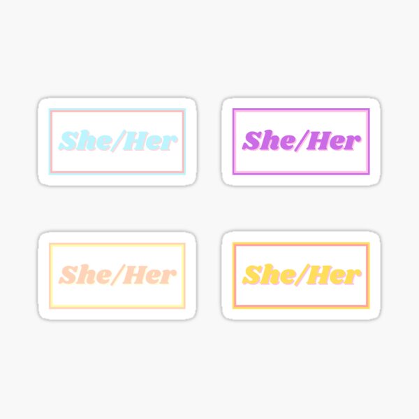 "She/Her (Sticker Pack)" Sticker by GayTypography | Redbubble