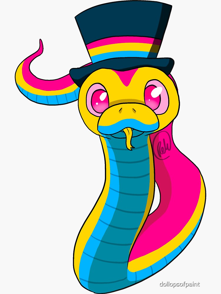 "Pride Flag Snake Pan" Sticker by dollopsofpaint | Redbubble