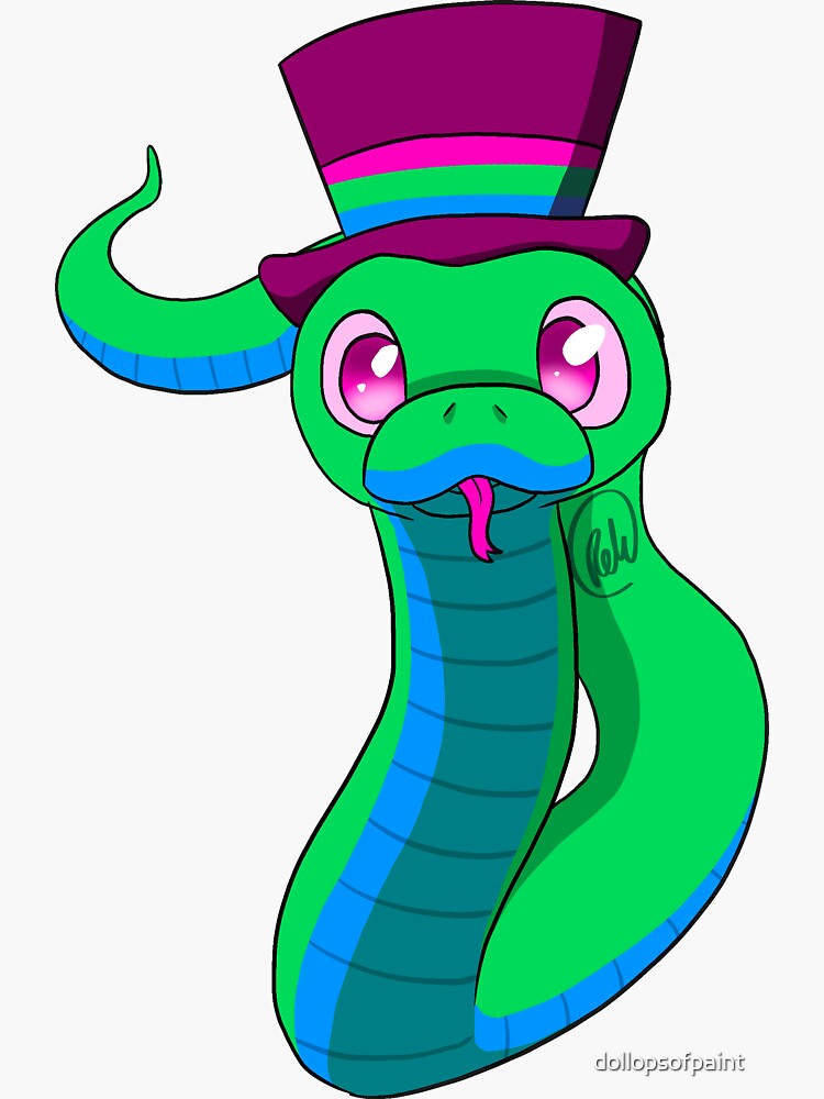 "Pride Flag Snake Poly" Sticker for Sale by dollopsofpaint | Redbubble